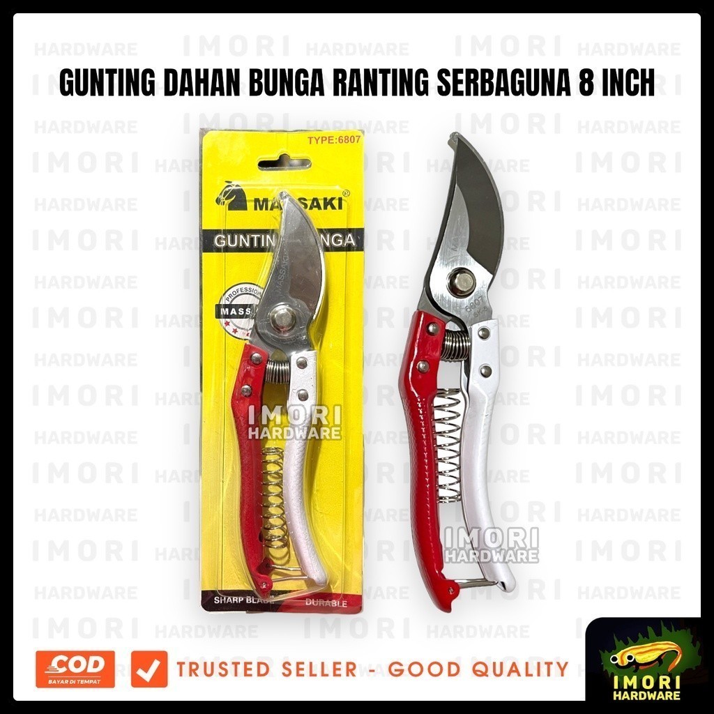 Jual MASSAKI Gunting Dahan Merah Putih Bunga Ranting Pohon Kebun 8 ...
