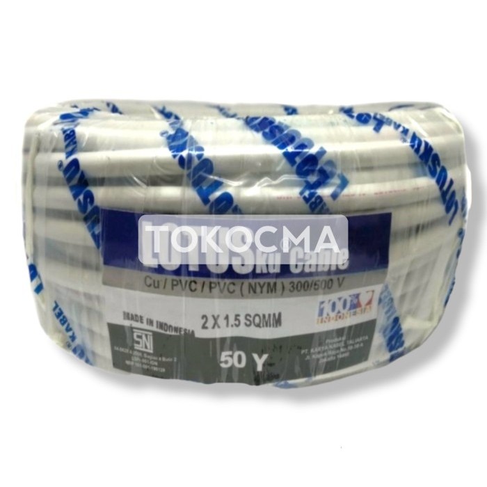 Jual Kabel Listrik Kawat Nym 2X1.5 2X1,5 Mm 50Y Lotusku 2X1,5Mm 50 Yard Sni | Shopee Indonesia