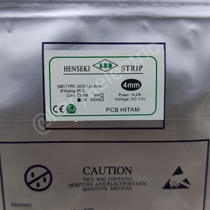 Jual LAMPU LED STRIP SLIM TIPIS 4MM PCB HITAM HENSEKI 2835 12V 120LED ...
