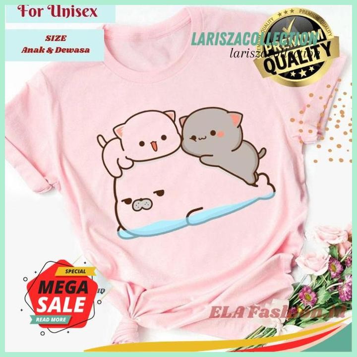 Jual KAOS PREMIUM DISNEY GAMBAR KARTUN KUCING DAN PANDA BERUANG PERSIK ...
