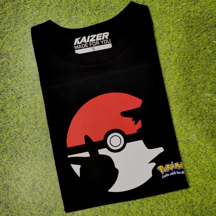Jual KAIZER TD-0259 Kaos Pokemon Pokeball Ash Pikachu Siluet - Anime ...