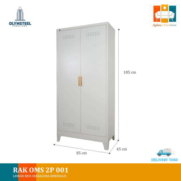 Jual Lemari Locker Besi Alat Kebersihan /Rak Perkakas Serbaguna Olympic Steel OMS 1P/ OMS 2P ...