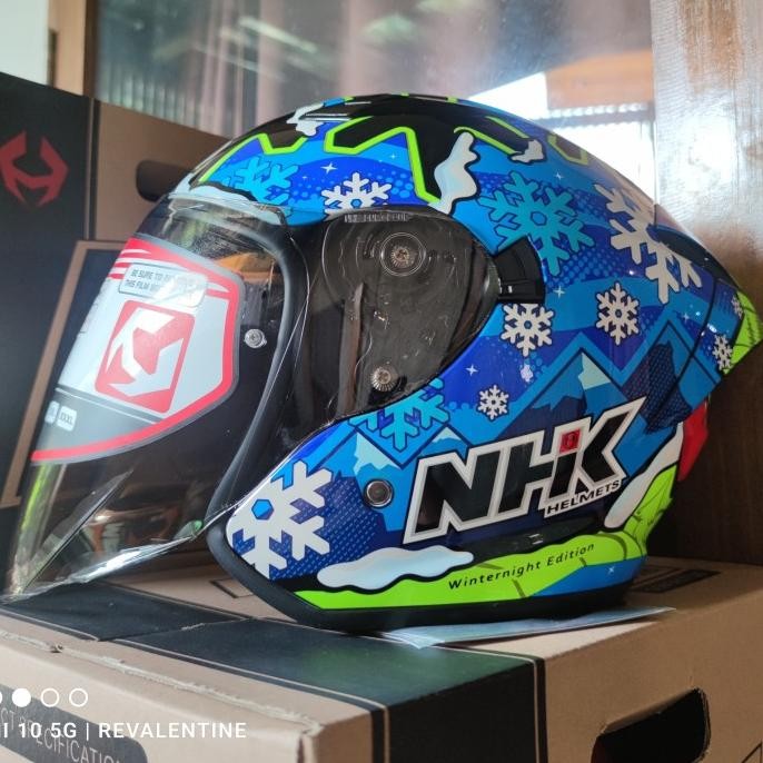 Jual ASLI NHK S1 GP PRO WINTER NIGHT BLUE ORIGINAL | HELM HALF FACE S-1 ...
