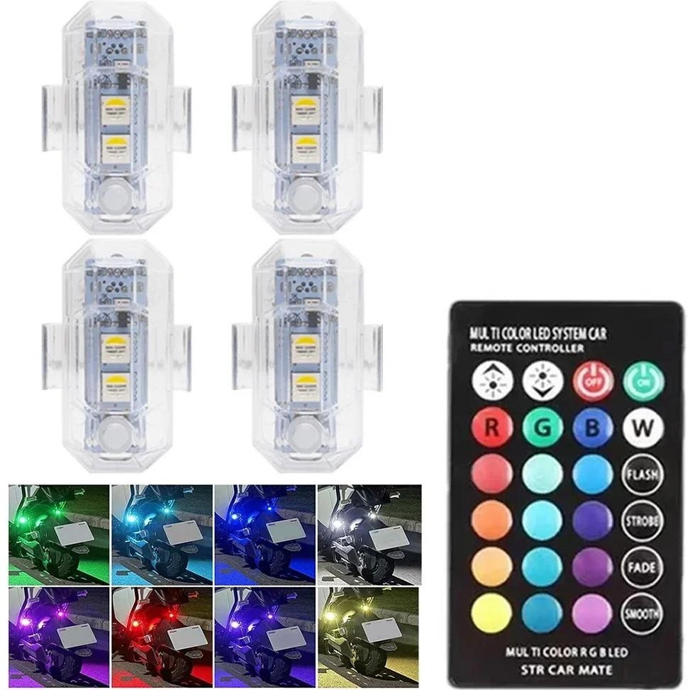 Jual motorcycle rgb led aircraft strobe lights car light led flash position wireless lamp ...