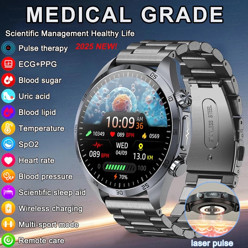Jual New Medical Grade Smart Watch Women Laser Treatment Three High ECG ...