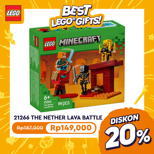 Jual LEGO Minecraft 21266 The Nether Lava Battle (99 Pieces) Balok ...