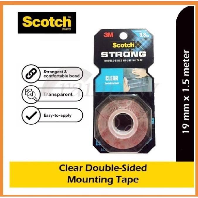 Jual Asli Double Tape 3M Scotch Clear Permanent Mounting Transparan 4010C 4,5KG | Shopee Indonesia