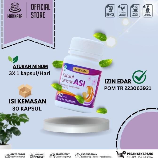 Jual MAKKATA Lancar Asi Ekstrak Daun Katuk Asi Booster Kapsul Lancar Asi Melancarkan Asi (Air ...