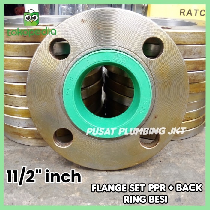 Jual FLANGE PPR STUB END PPR + BACK RING BESI 11/2" INCH 50MM FALNGE ...