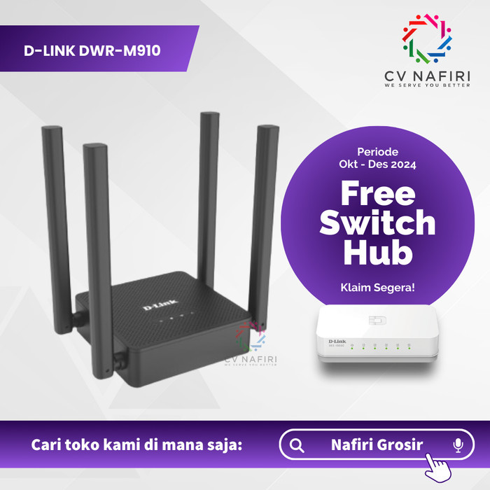 Jual MODEM D-LINK DWR-M910 4G CAT 4 LTE ROUTER WIRELESS N300 4G LTE WAN ...