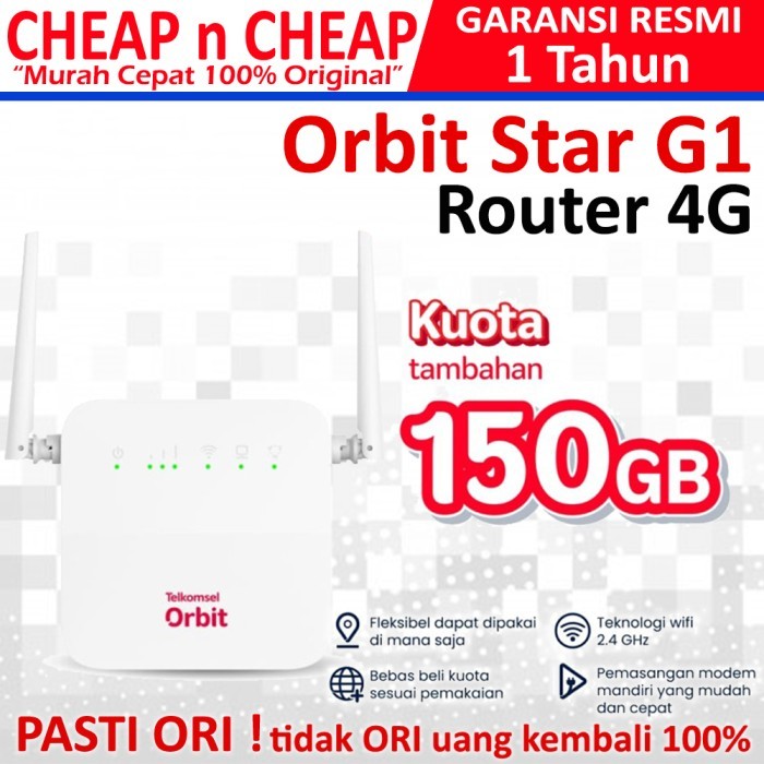 Jual Orbit Star G1 Modem WiFi 4G LTE Include Kuota Telkomsel 150GB ...