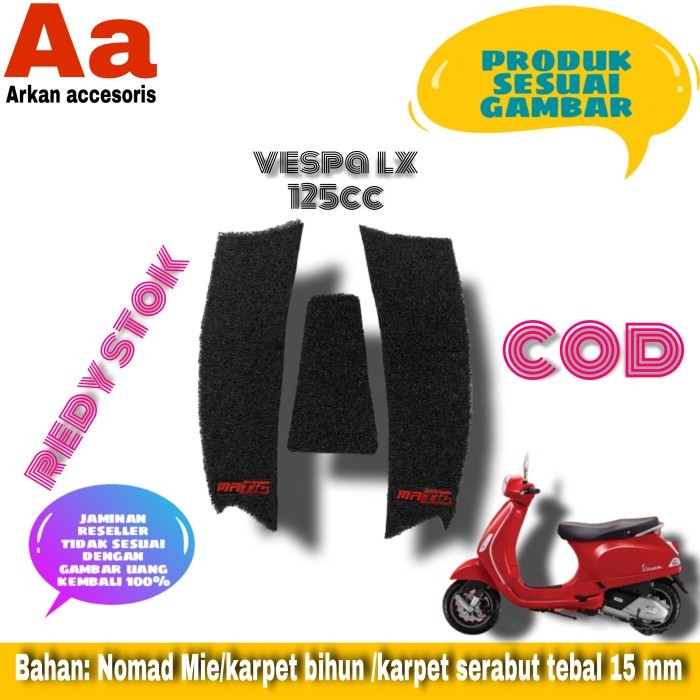 Jual karpet motor vespa LX 125cc/karpet alas kaki motor vespa/PMP motor ...