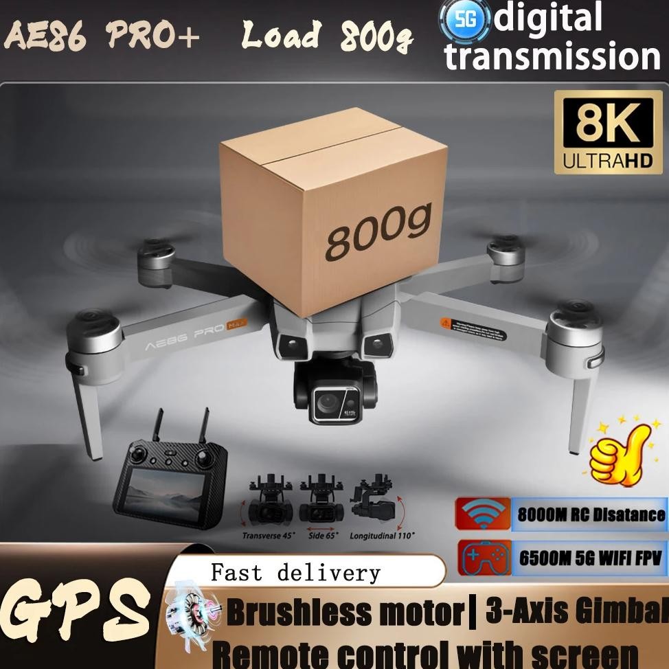 Jual ae86 pro max+gps drone with 8k dual cameras professional 5g ...