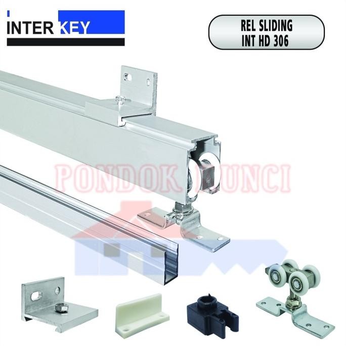 Jual Rel sliding Track Pintu Gantung Sleding Geser INTERKEY INT6 HD 300 Cm (Komplit Set ...
