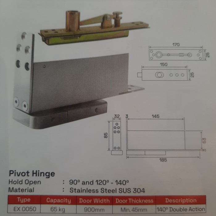 Jual Engsel Pivot / Pivot Hinge Hidrolik / 0050 / RAFES ORIGINAL ...