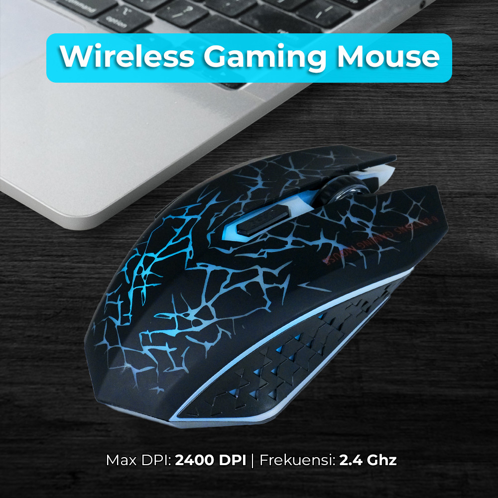 Jual - AZZOR Wireless Gaming Mouse RGB Silent 2400 DPI - M6 - | Shopee Indonesia