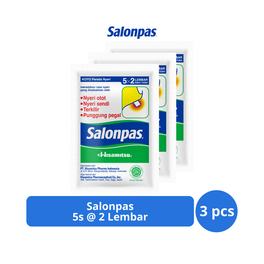 Jual Salonpas 5s @ 2 Lembar x 3 pcs | Shopee Indonesia