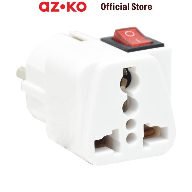 Jual azko krisbow steker arde adaptor travel dengan switch - putih ...