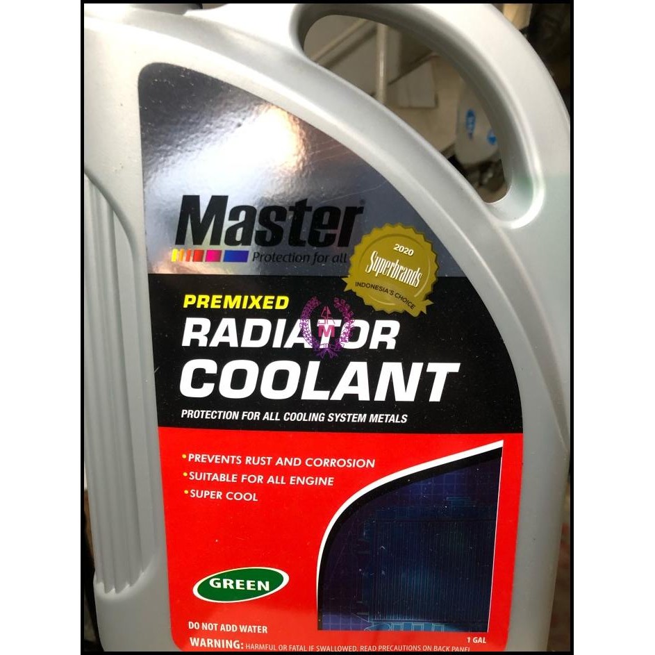 Jual BEST DEAL AIR RADIATOR COOLANT MASTER PREMIXED GALON 4L MERAH RED ...