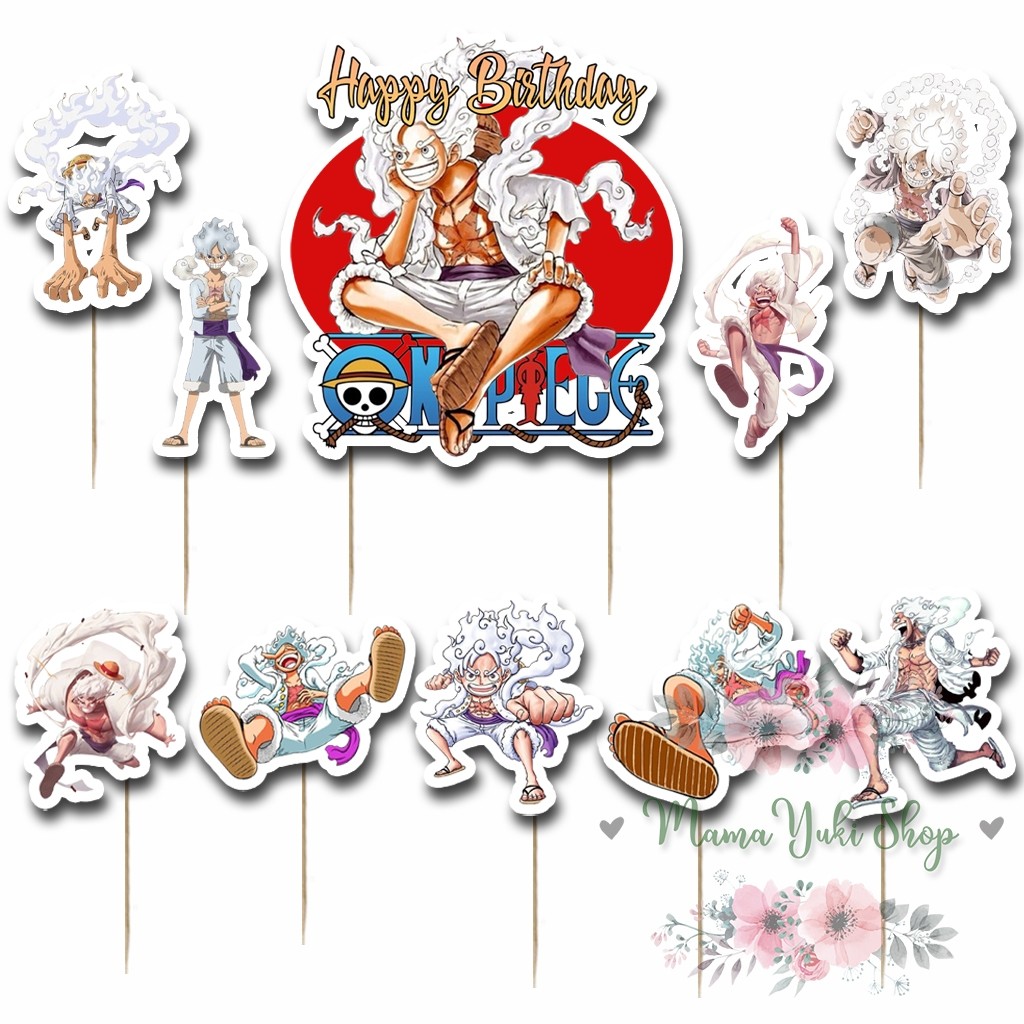 Jual Topper Cake Hiasan Kue Ulang Tahun Anak motif ONE PIECE GEAR 5 ...