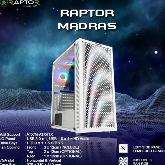 Jual Jual | Casing Gaming Raptor Madras - Include 3 Fan Rgb | Shopee ...