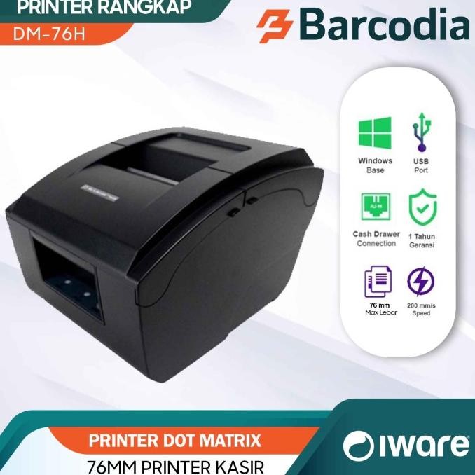 Jual Tersedia PRINTER KASIR DOT MATRIX IWARE DM-76H USB SETARA EPSON TM U220 - 76MM | Shopee ...