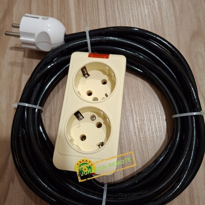 Jual Kabel roll stop kontak 2 lubang kabel panjang 5 meter 5m SNI ...