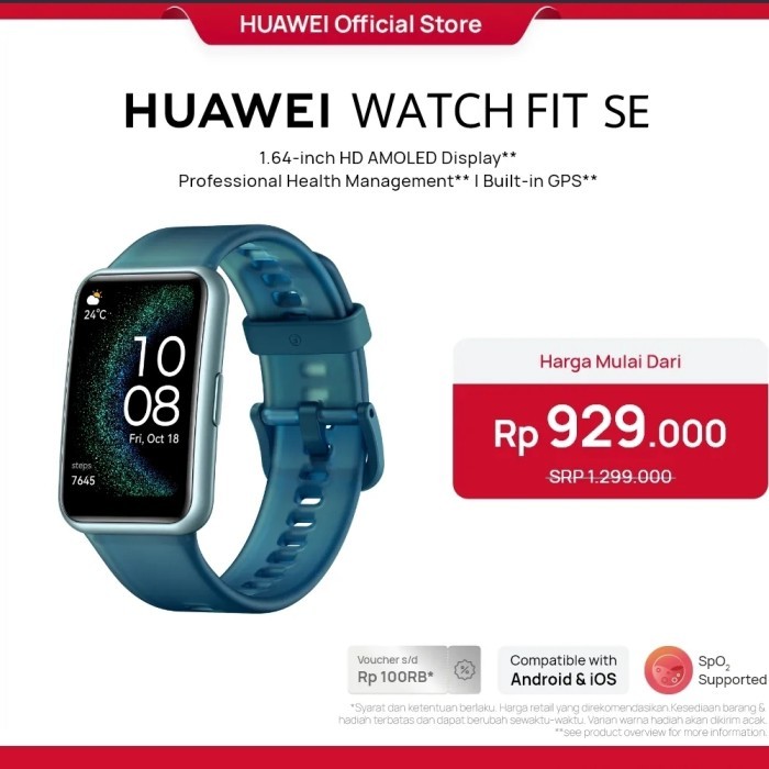 Jual Huawei Watch Fit Special Edition Forest Green Smartwatch 1.64 inch HD AMOLED Built in GPS ...
