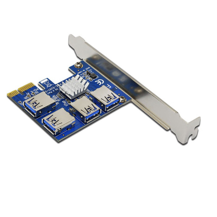 Jual PCIe PCI-E splitter 1 To 4 Gpu Mining Ethereum 4 USB untuk slot 1x ...