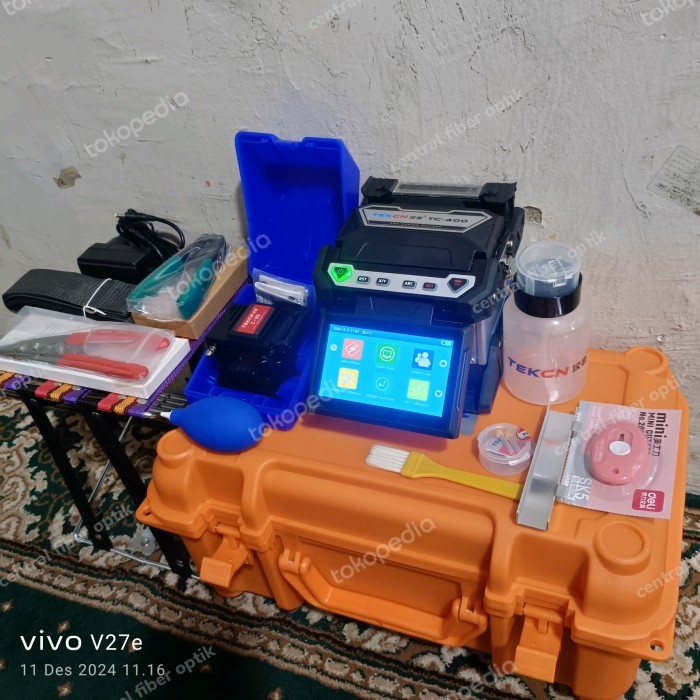 Jual alat sambung kbel FO splicer tekcn tc 400 barang baru | Shopee ...