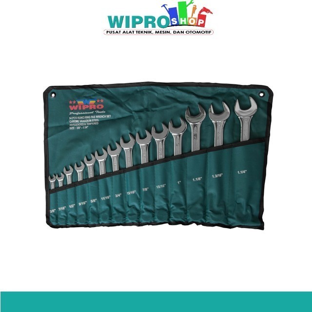 Jual Wipro Kunci Ring Pas Set 14Pcs INCH 3/8" - 1-1/4" | Shopee Indonesia