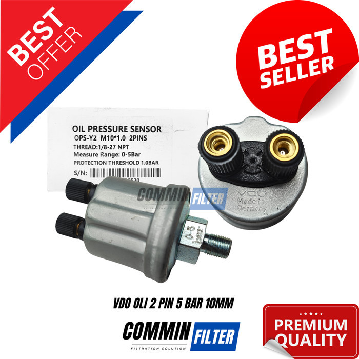 Jual VDO SENSOR TEKANAN OLI SWITCH OLI VDO 5 BAR 2 PINS DRAT 10MM ...