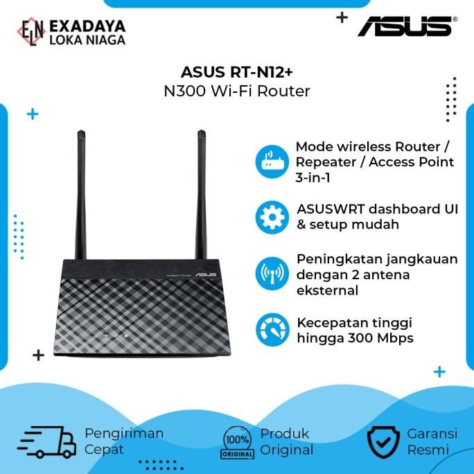 Jual Asus RT-N12+ , 3-in-1 N300 Router/AP/Range Extender | Shopee Indonesia