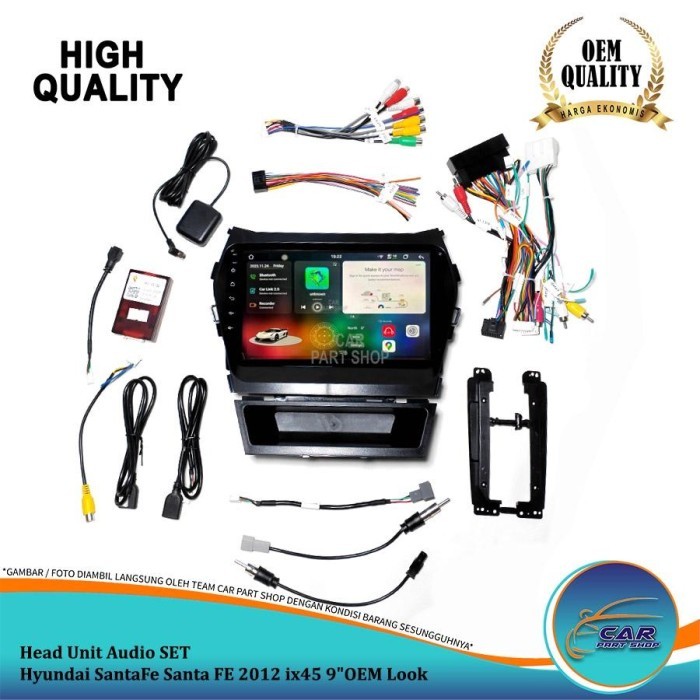 Jual Head Unit Audio SET Hyundai SantaFe Santa FE 2012 ix45 9"OEM Look ...