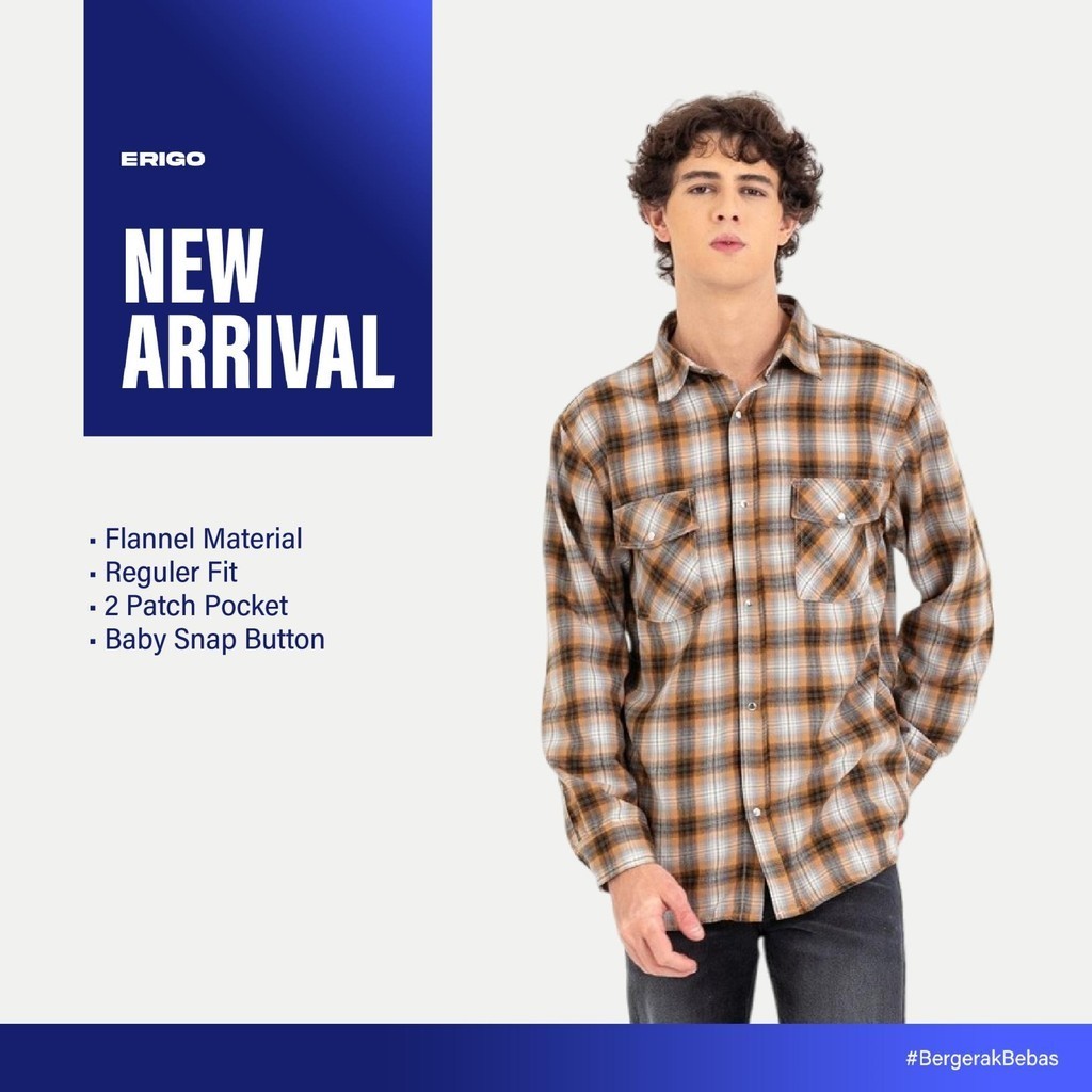 Jual Erigo Flannel Shirt Nicky Brown - Kemeja Lengan Panjang Flannel ... Jual Erigo Flannel Shirt Nicky Brown - Kemeja Lengan Panjang Flannel ...