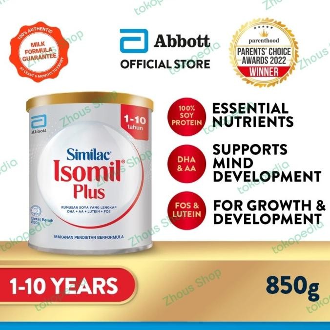 Jual SIMILAC ISOMIL PLUS 1 - 10 TAHUN SUSU SOYA ORIGINAL 850 GRAM VIP ...