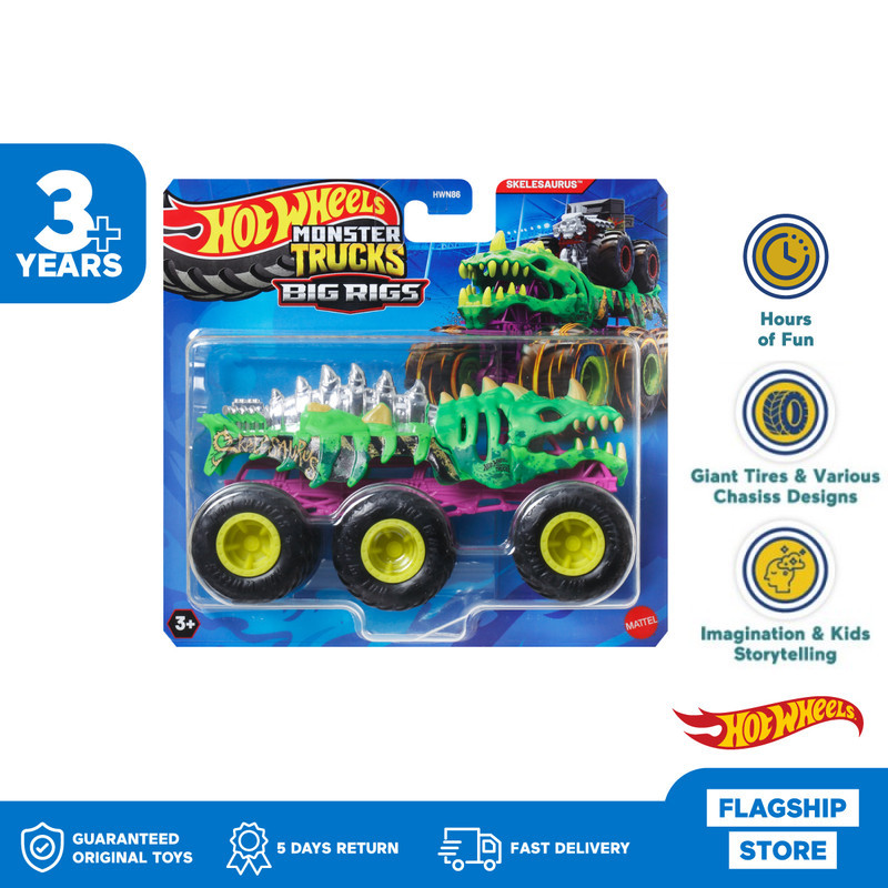 Jual Hot Wheels Monster Trucks Big Rigs Skelesaurus - Mainan Mobil Balap | Shopee Indonesia