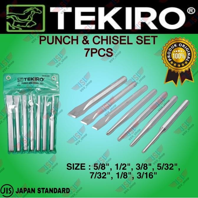 Jual N Tekiro Punch And Chisel Set 7Pcs Pahat Besi Penitik Pin Cold ...