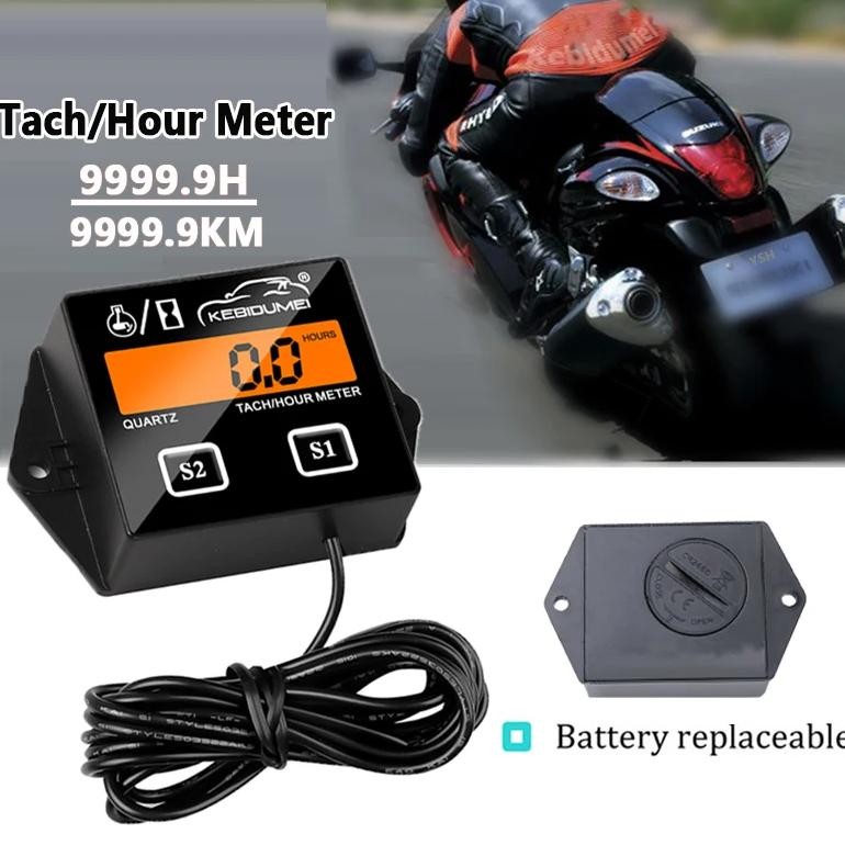 Jual Battery Replacable Digital Engine Tach Hour Meter Tachometer Gauge Engine Rpm Lcd Display ...