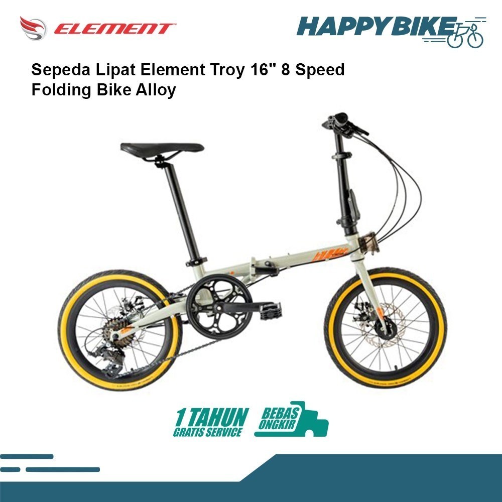 Jual Element Sepeda Lipat Troy 16" 8 Speed Folding Bike Alloy | Shopee ...