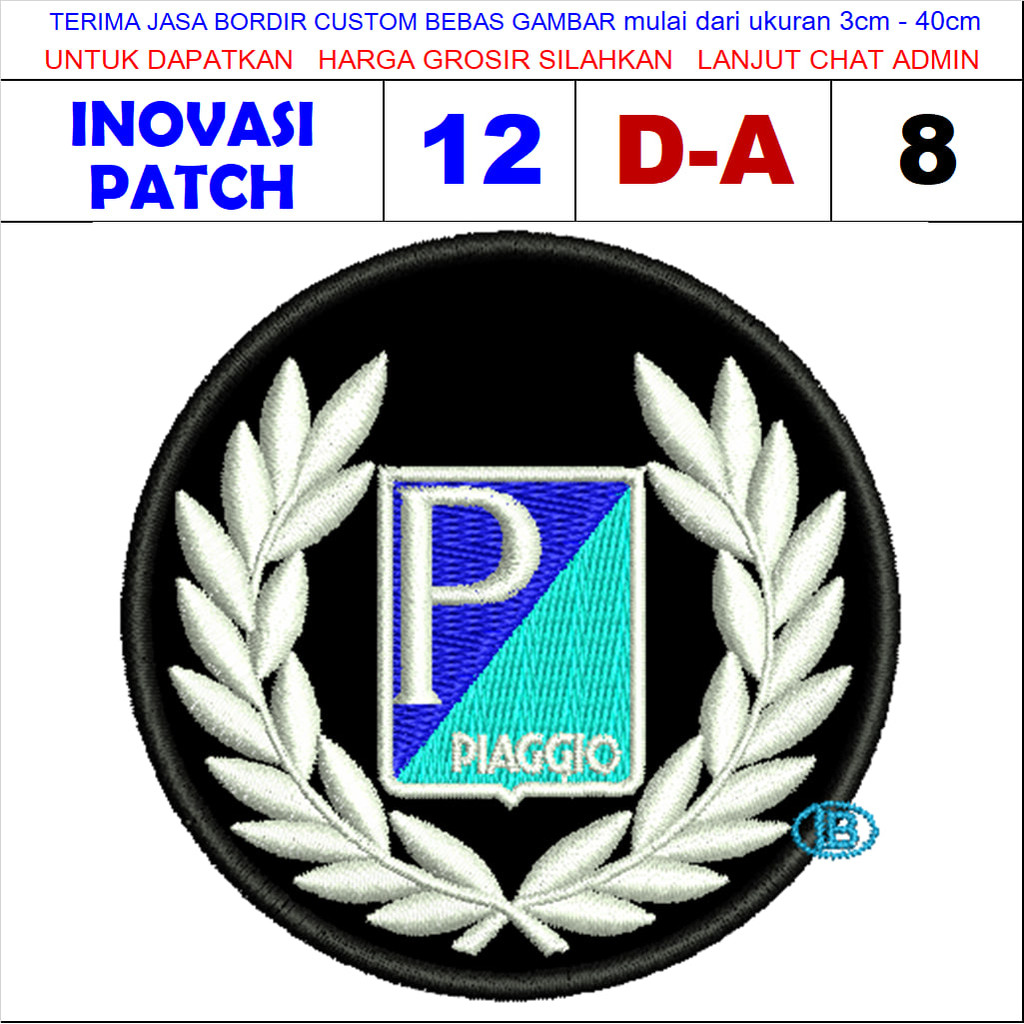 Jual PATCH BORDIR LOGO D-A8 PIAGGIO PADI INOVASI PATCH REVIEW ...
