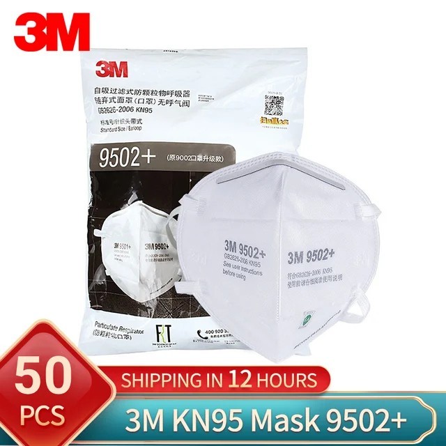 Jual MASKER 3M 9502+ KN95 N95 HEADLOOP IMPORT ORIGINAL 1 BAG 50 PCS | Shopee Indonesia