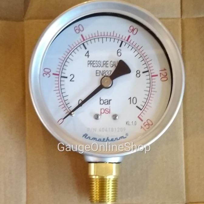 Jual Pressure Gauge Model Raket 4" (100 mm) x 10 Bar SS Brass Armatherm | Shopee Indonesia