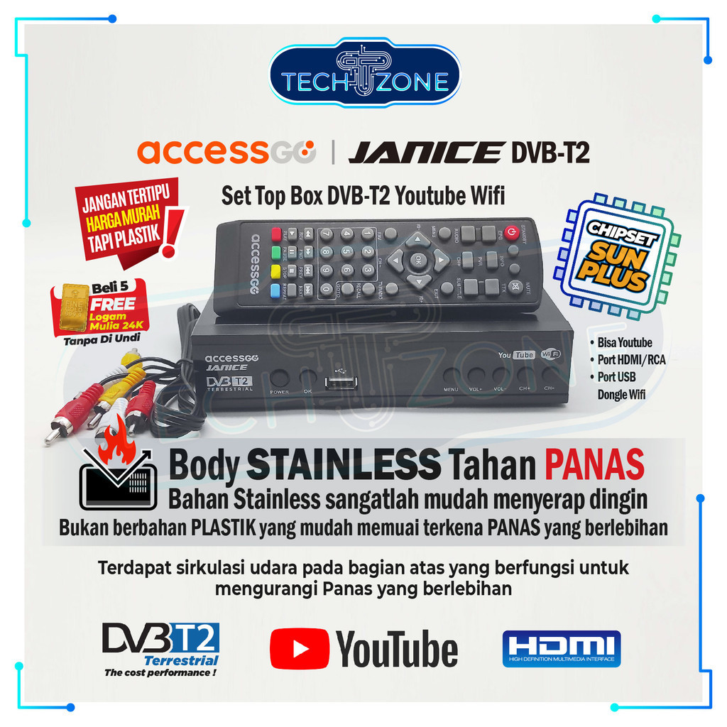 Jual Set Top Box STB DVB-T2 Wifi AccessGo Body Full Metal free Logam Mulia - Tech.Zone ...