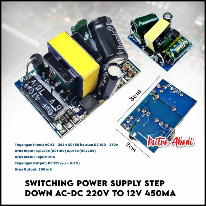 Jual Switching Power Supply Step down AC - DC 220V to 12V 450 mA | Shopee Indonesia