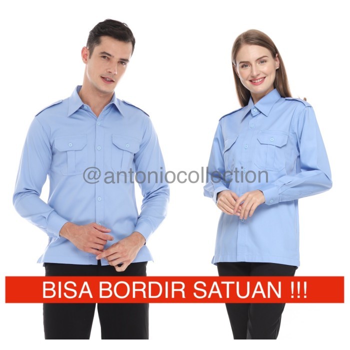 Jual Baju PDL Biru Muda / Kemeja PDH / Baju PNS / Baju Lapangan Biru ...