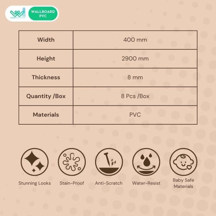 Jual Wallboard Pvc Kayu | Fabric | Marmer Panel Dinding Tebal 8Mm ...