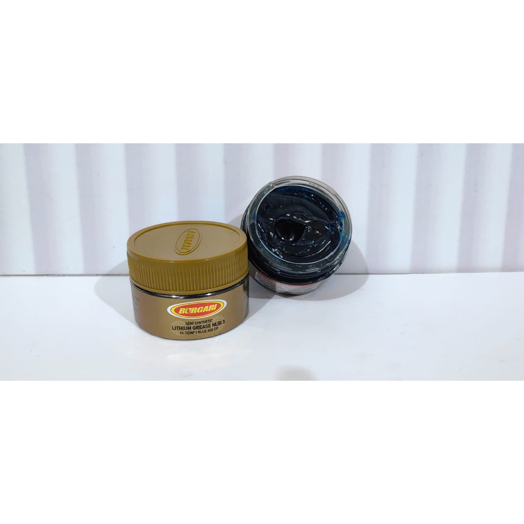 Jual grease gemuk pelumas Burgari Lithium Hi-temp Blue 400EP 90gr ...
