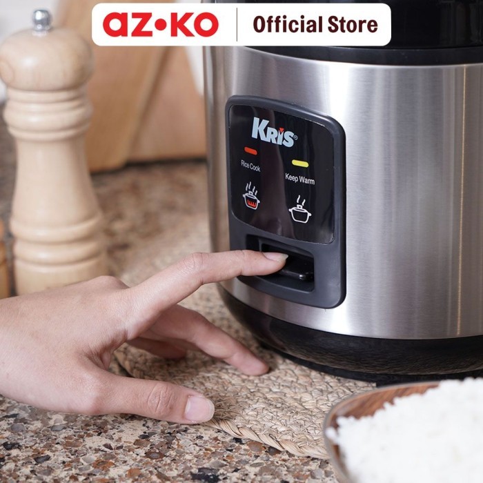 Jual AZKO KRIS 1 LTR DELUXE RICE COOKER - SILVER | Shopee Indonesia