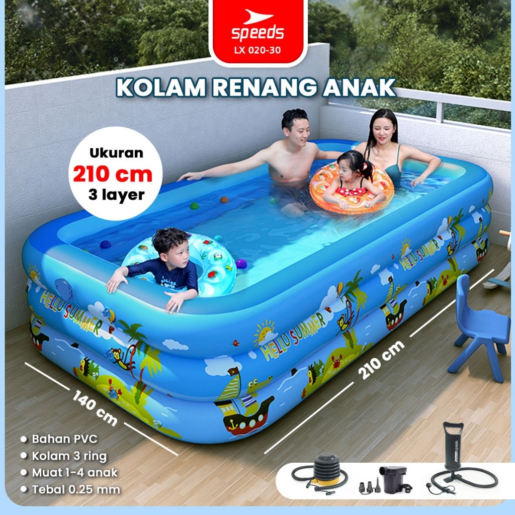 Jual SPEEDS Kolam Renang Anak-anak 210cm Kolam Renang Motif Lucu Bahan ...
